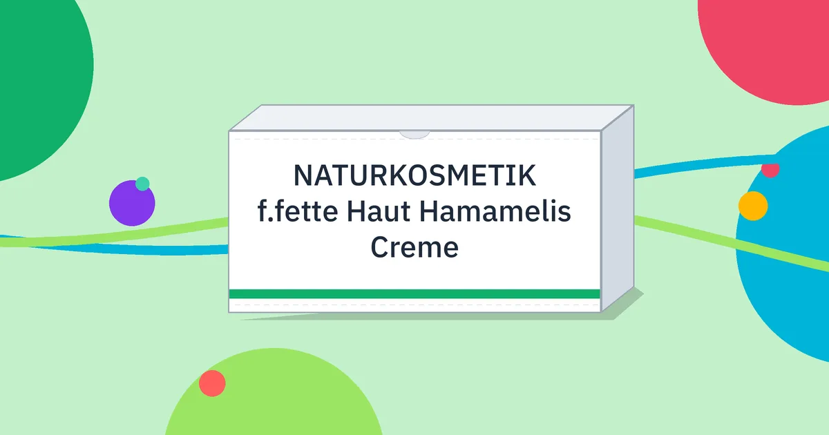 Symbolbild: Packung mit der Aufschrift NATURKOSMETIK f.fette Haut Hamamelis Creme (PZN 02419921) – Verfügbarkeit und Bezug in Apotheken in Frankfurt am Main