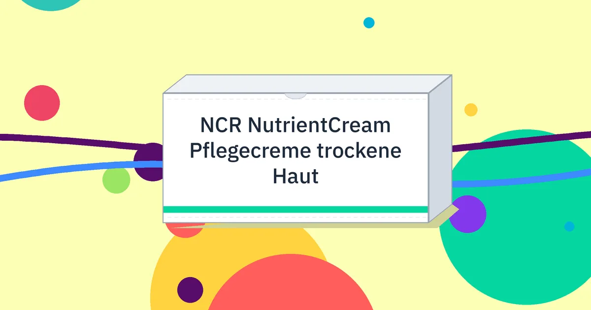 Symbolbild: Packung mit der Aufschrift NCR NutrientCream Pflegecreme trockene Haut (PZN 12433394) – Verfügbarkeit und Bezug in Apotheken in Frankfurt am Main