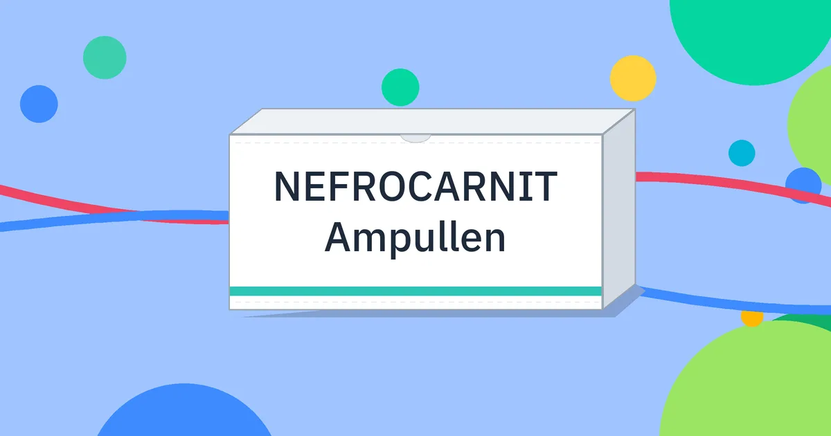 Symbolbild: Packung mit der Aufschrift NEFROCARNIT Ampullen (PZN 04921211) – Verfügbarkeit und Bezug in Apotheken in Frankfurt am Main