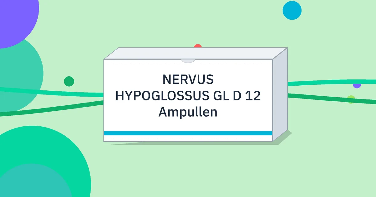 Symbolbild: Packung mit der Aufschrift NERVUS HYPOGLOSSUS GL D 12 Ampullen (PZN 02939661) – Verfügbarkeit und Bezug in Apotheken in Frankfurt am Main
