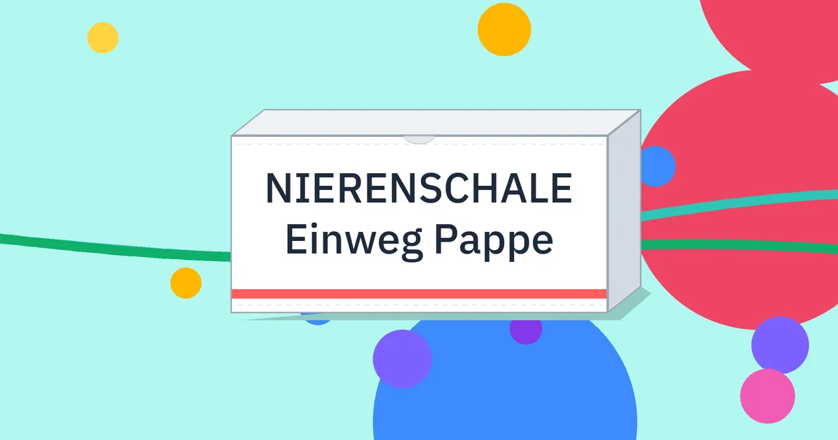 Symbolbild: Packung mit der Aufschrift NIERENSCHALE Einweg Pappe (PZN 09290790) – Verfügbarkeit und Bezug in Apotheken in Frankfurt am Main