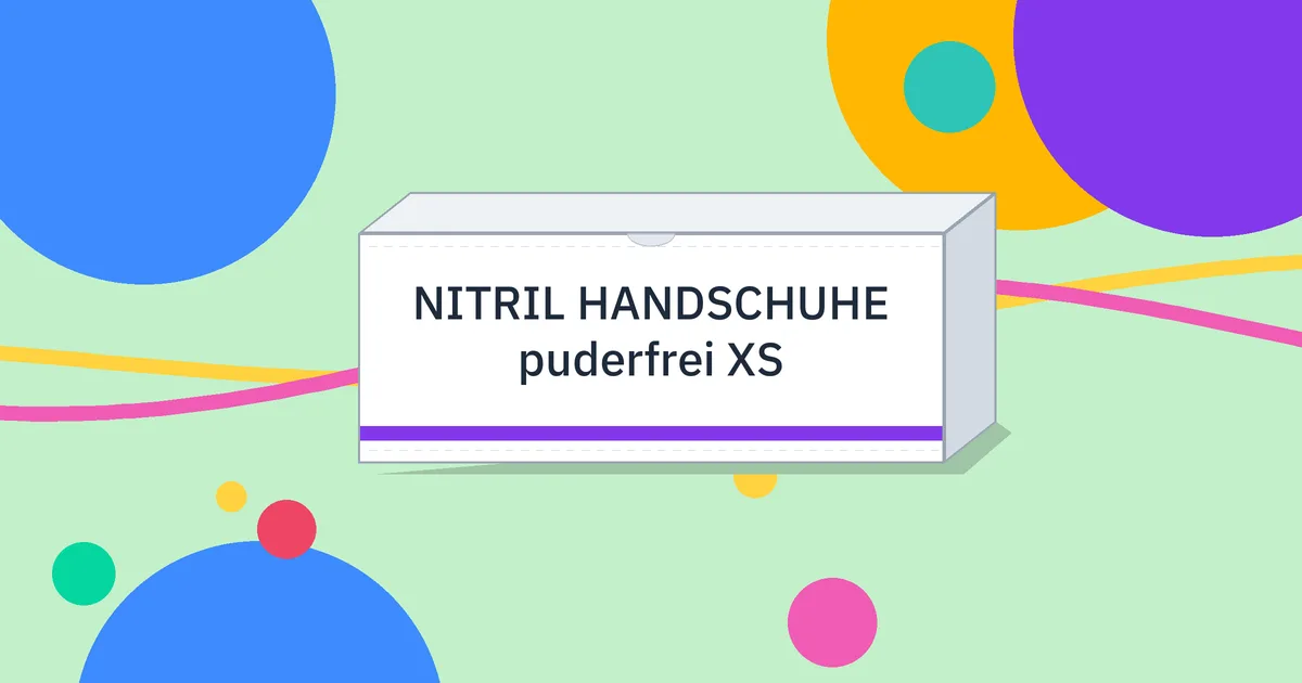 Symbolbild: Packung mit der Aufschrift NITRIL HANDSCHUHE puderfrei XS (PZN 00080826) – Verfügbarkeit und Bezug in Apotheken in Frankfurt am Main