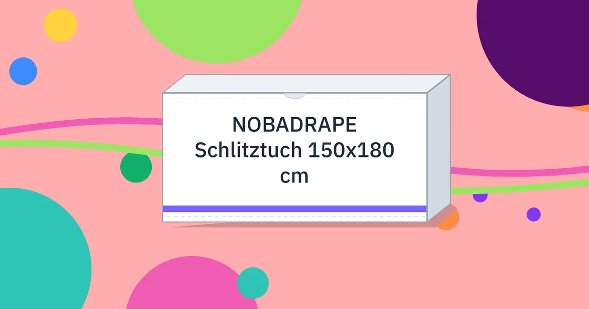 Symbolbild: Packung mit der Aufschrift NOBADRAPE Schlitztuch 150x180 cm (PZN 02292490) – Verfügbarkeit und Bezug in Apotheken in Frankfurt am Main