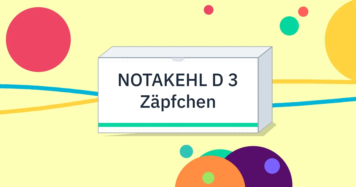 Symbolbild: Packung mit der Aufschrift NOTAKEHL D 3 Zäpfchen (PZN 03207150) – Verfügbarkeit und Bezug in Apotheken in Frankfurt am Main