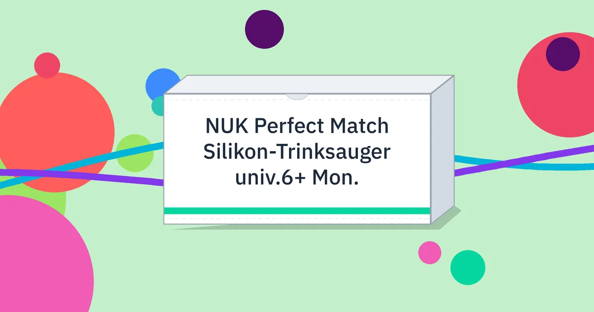 Symbolbild: Packung mit der Aufschrift NUK Perfect Match Silikon-Trinksauger univ.6+ Mon. (PZN 18781535) – Verfügbarkeit und Bezug in Apotheken in Frankfurt am Main