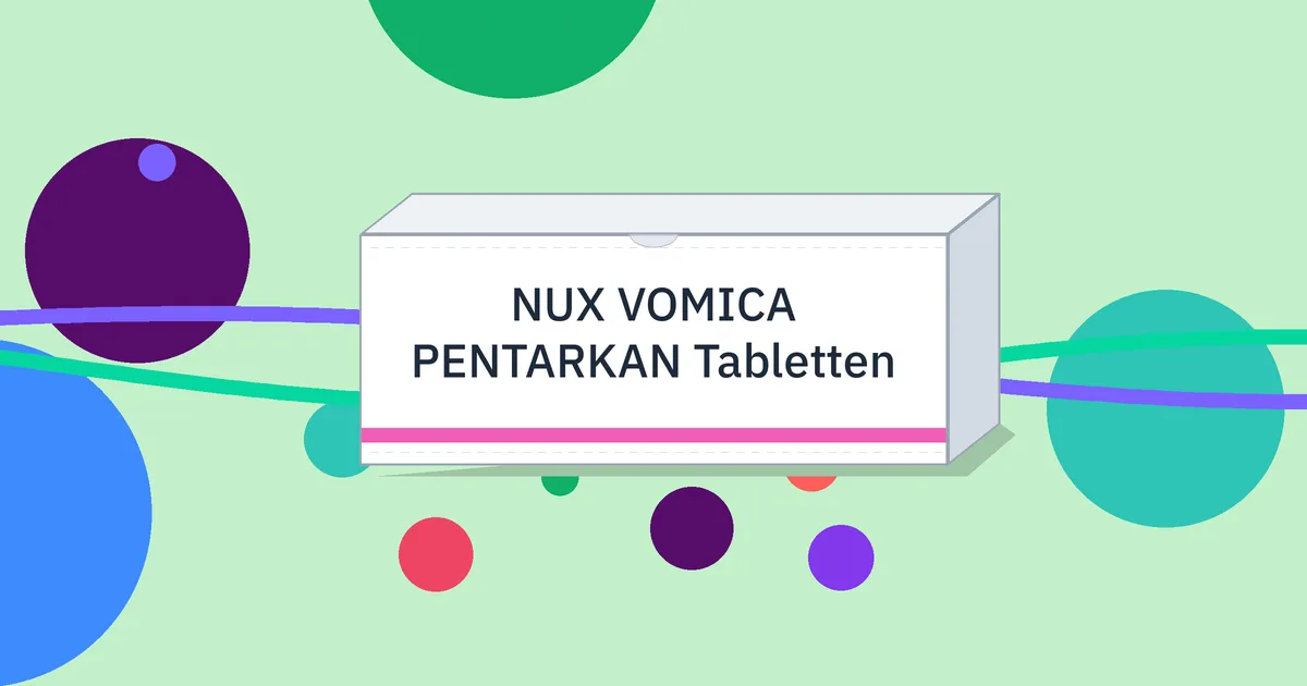Symbolbild: Packung mit der Aufschrift NUX VOMICA PENTARKAN Tabletten (PZN 08922124) – Verfügbarkeit und Bezug in Apotheken in Frankfurt am Main