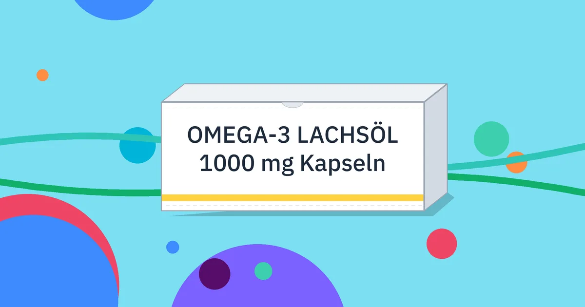 Symbolbild: Packung mit der Aufschrift OMEGA-3 LACHSÖL 1000 mg Kapseln (PZN 01159406) – Verfügbarkeit und Bezug in Apotheken in Frankfurt am Main