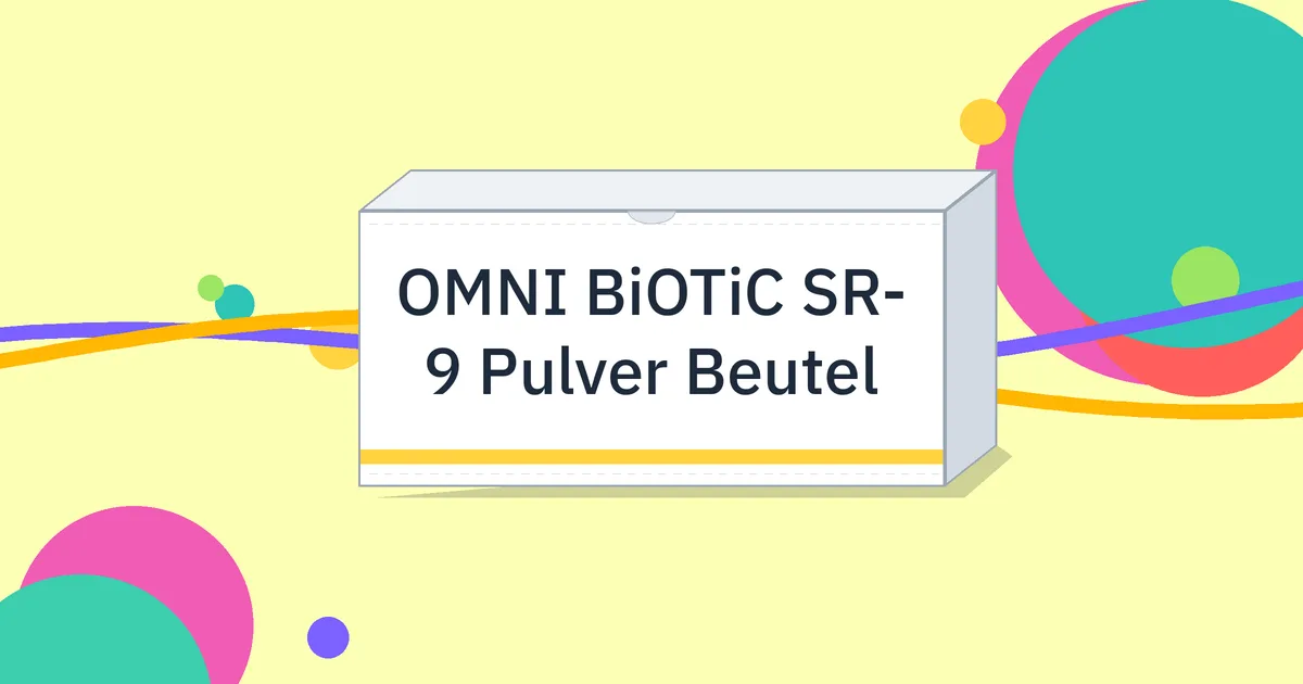 Symbolbild: Packung mit der Aufschrift OMNI BiOTiC SR-9 Pulver Beutel (PZN 15198261) – Verfügbarkeit und Bezug in Apotheken in Frankfurt am Main