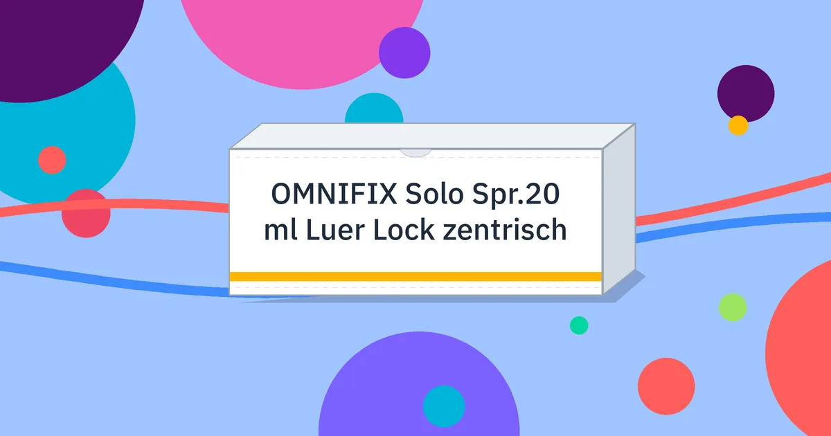 Symbolbild: Packung mit der Aufschrift OMNIFIX Solo Spr.20 ml Luer Lock zentrisch (PZN 15316022) – Verfügbarkeit und Bezug in Apotheken in Frankfurt am Main