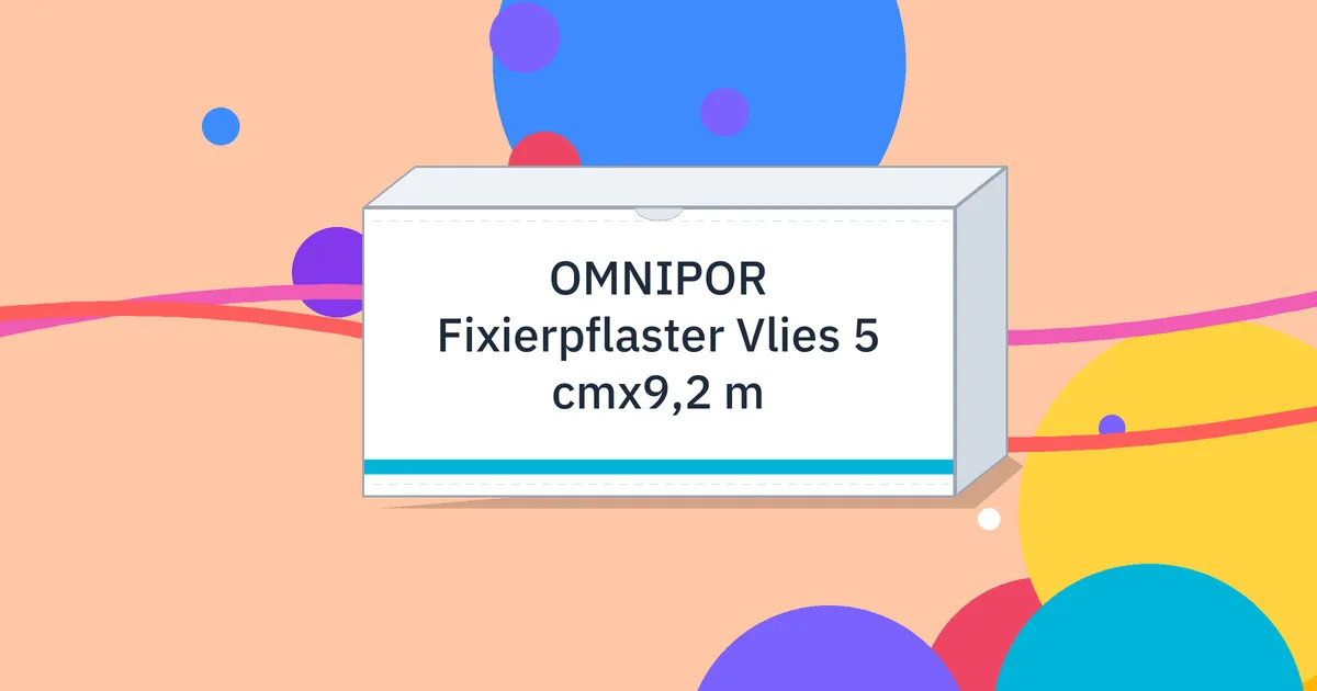 Symbolbild: Packung mit der Aufschrift OMNIPOR Fixierpflaster Vlies 5 cmx9,2 m (PZN 14443362) – Verfügbarkeit und Bezug in Apotheken in Frankfurt am Main