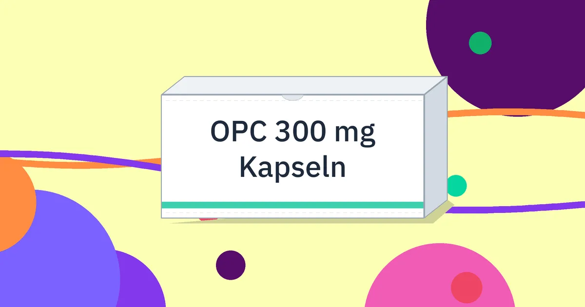 Symbolbild: Packung mit der Aufschrift OPC 300 mg Kapseln (PZN 16151126) – Verfügbarkeit und Bezug in Apotheken in Frankfurt am Main