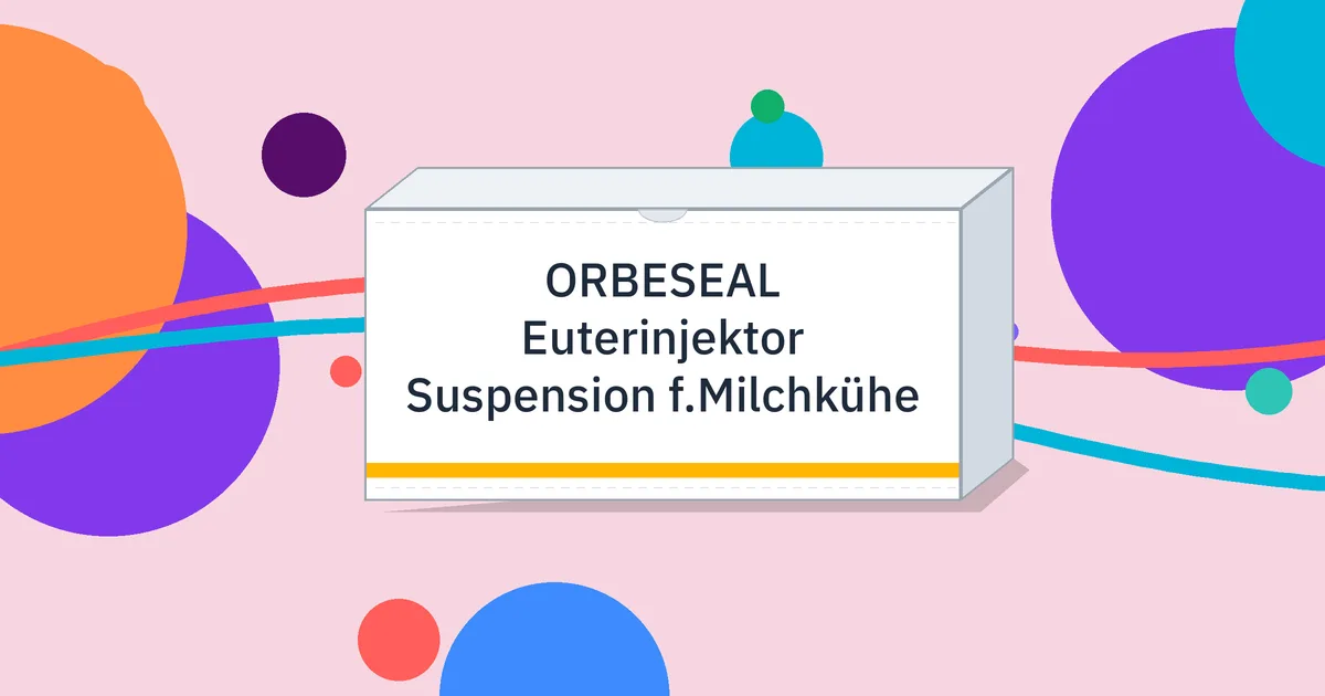 Symbolbild: Packung mit der Aufschrift ORBESEAL Euterinjektor Suspension f.Milchkühe (PZN 07725580) – Verfügbarkeit und Bezug in Apotheken in Frankfurt am Main