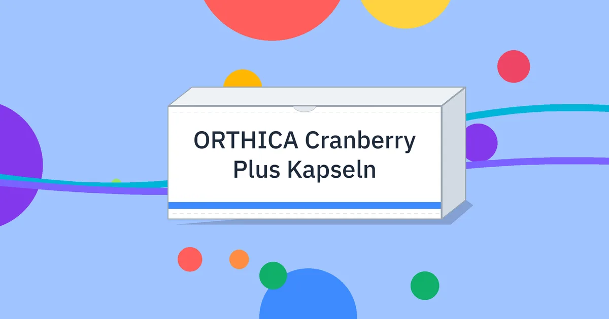 Symbolbild: Packung mit der Aufschrift ORTHICA Cranberry Plus Kapseln (PZN 18261764) – Verfügbarkeit und Bezug in Apotheken in Frankfurt am Main