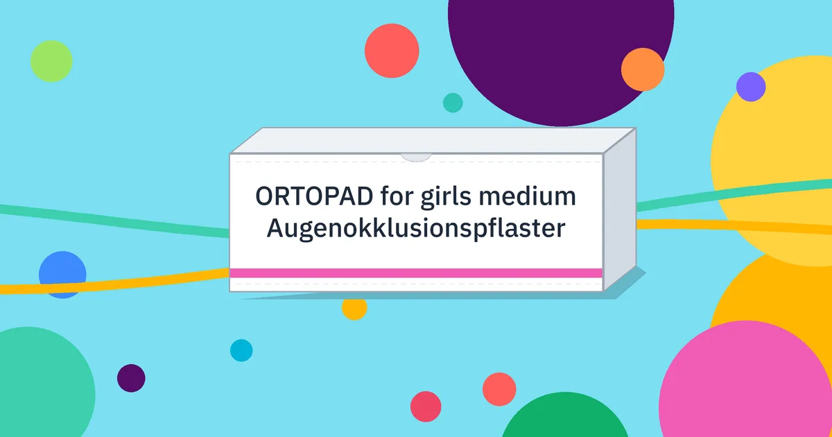 Symbolbild: Packung mit der Aufschrift ORTOPAD for girls medium Augenokklusionspflaster (PZN 00215048) – Verfügbarkeit und Bezug in Apotheken in Frankfurt am Main