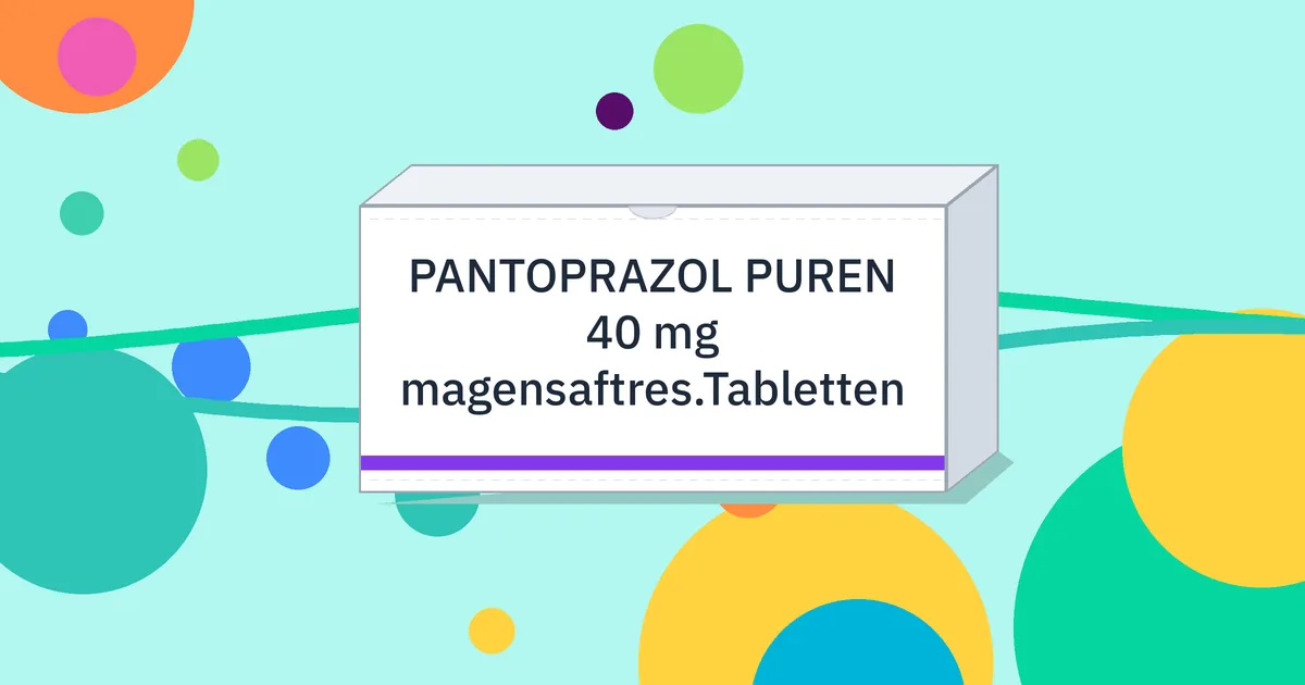 Symbolbild: Packung mit der Aufschrift PANTOPRAZOL PUREN 40 mg magensaftres.Tabletten (PZN 11357314) – Verfügbarkeit und Bezug in Apotheken in Frankfurt am Main