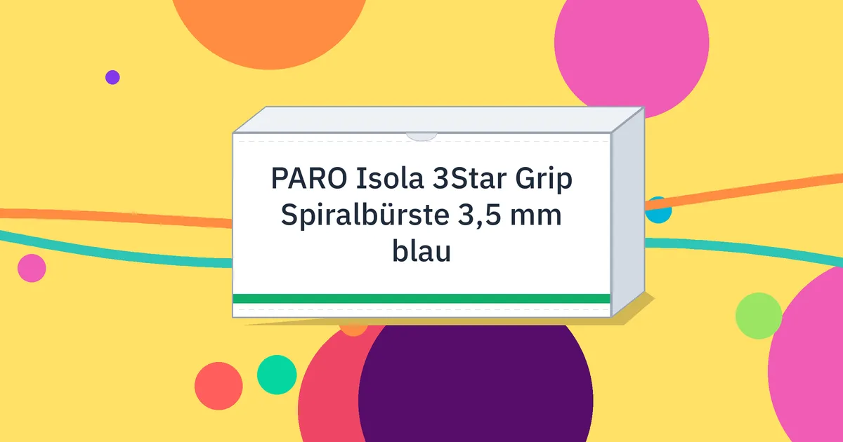 Symbolbild: Packung mit der Aufschrift PARO Isola 3Star Grip Spiralbürste 3,5 mm blau (PZN 03571631) – Verfügbarkeit und Bezug in Apotheken in Frankfurt am Main