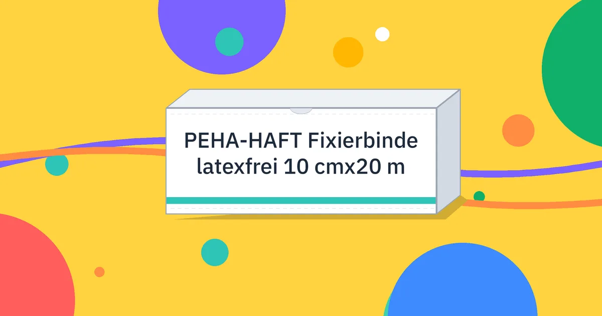 Symbolbild: Packung mit der Aufschrift PEHA-HAFT Fixierbinde latexfrei 10 cmx20 m (PZN 19481806) – Verfügbarkeit und Bezug in Apotheken in Frankfurt am Main