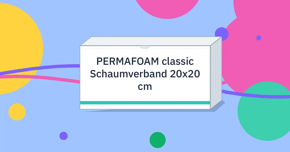 Symbolbild: Packung mit der Aufschrift PERMAFOAM classic Schaumverband 20x20 cm (PZN 16728904) – Verfügbarkeit und Bezug in Apotheken in Frankfurt am Main