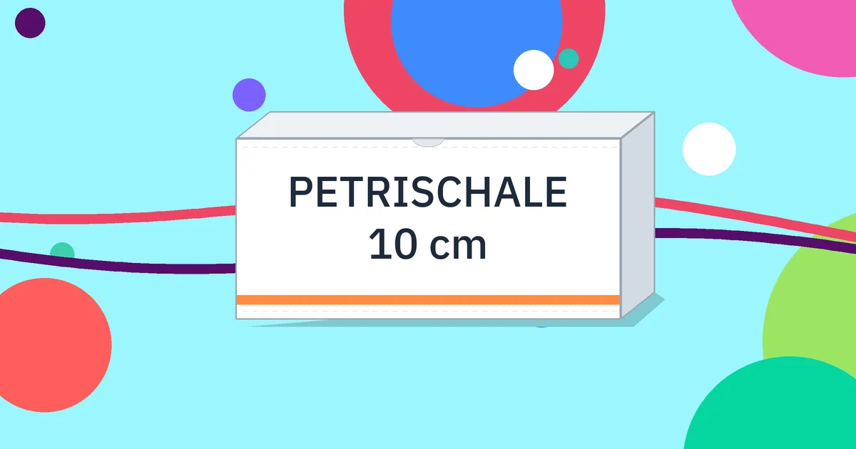 Symbolbild: Packung mit der Aufschrift PETRISCHALE 10 cm (PZN 08513963) – Verfügbarkeit und Bezug in Apotheken in Frankfurt am Main