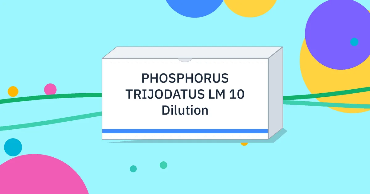 Symbolbild: Packung mit der Aufschrift PHOSPHORUS TRIJODATUS LM 10 Dilution (PZN 13034851) – Verfügbarkeit und Bezug in Apotheken in Frankfurt am Main