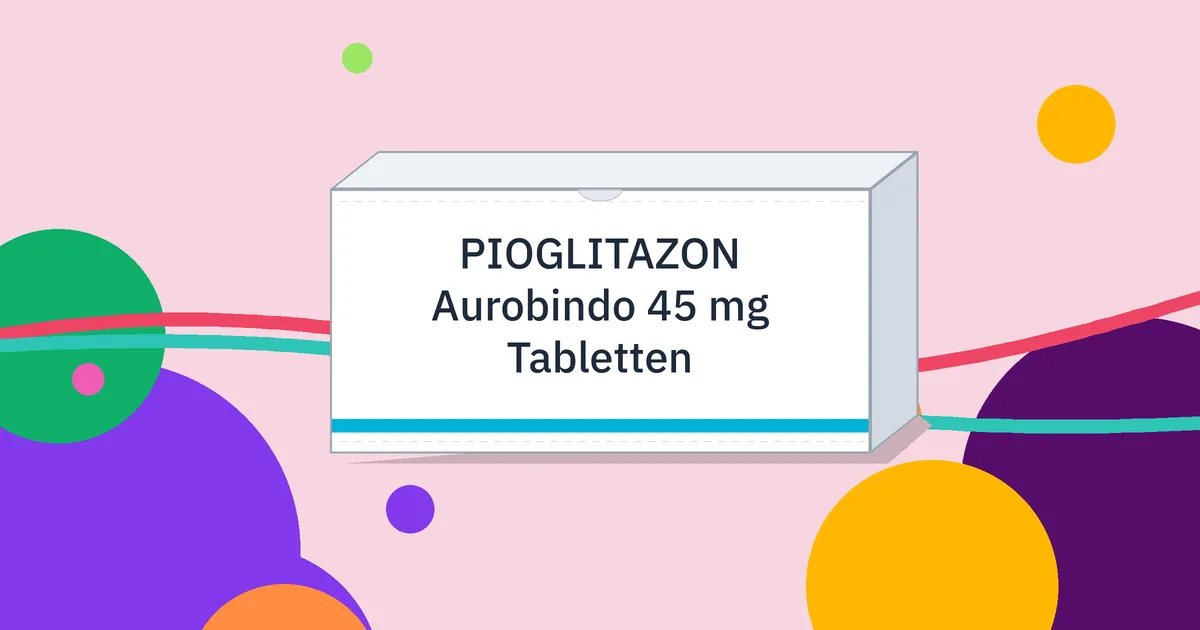 Symbolbild: Packung mit der Aufschrift PIOGLITAZON Aurobindo 45 mg Tabletten (PZN 01129871) – Verfügbarkeit und Bezug in Apotheken in Frankfurt am Main