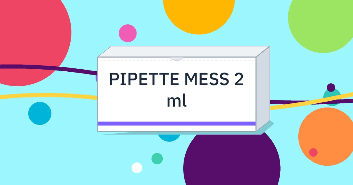 Symbolbild: Packung mit der Aufschrift PIPETTE MESS 2 ml (PZN 01968241) – Verfügbarkeit und Bezug in Apotheken in Frankfurt am Main