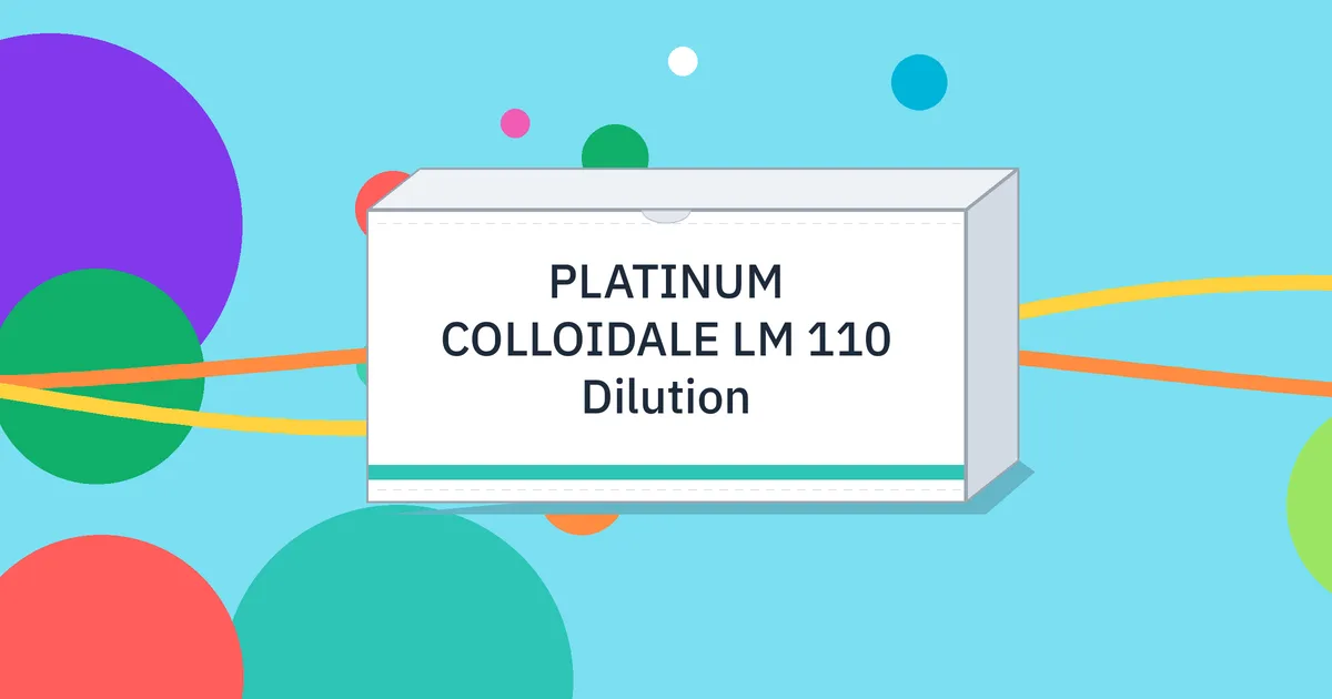 Symbolbild: Packung mit der Aufschrift PLATINUM COLLOIDALE LM 110 Dilution (PZN 13038240) – Verfügbarkeit und Bezug in Apotheken in Frankfurt am Main