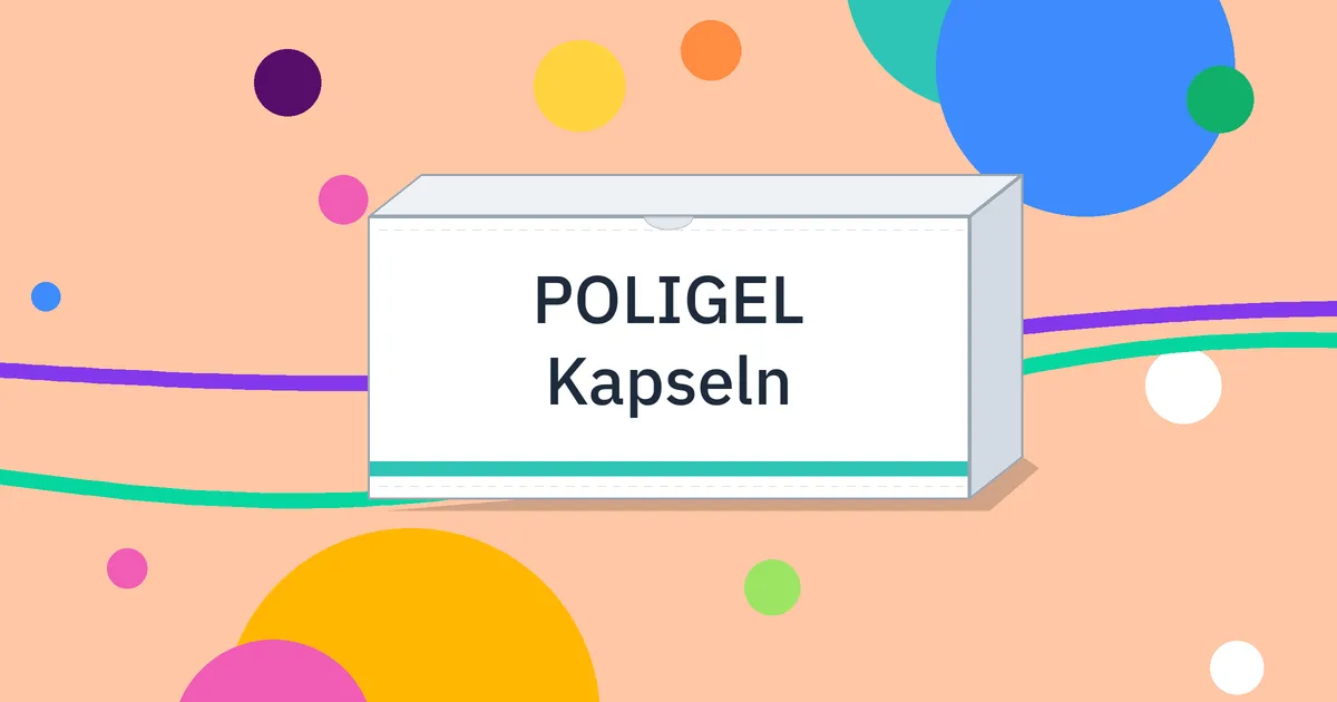 Symbolbild: Packung mit der Aufschrift POLIGEL Kapseln (PZN 16634379) – Verfügbarkeit und Bezug in Apotheken in Frankfurt am Main
