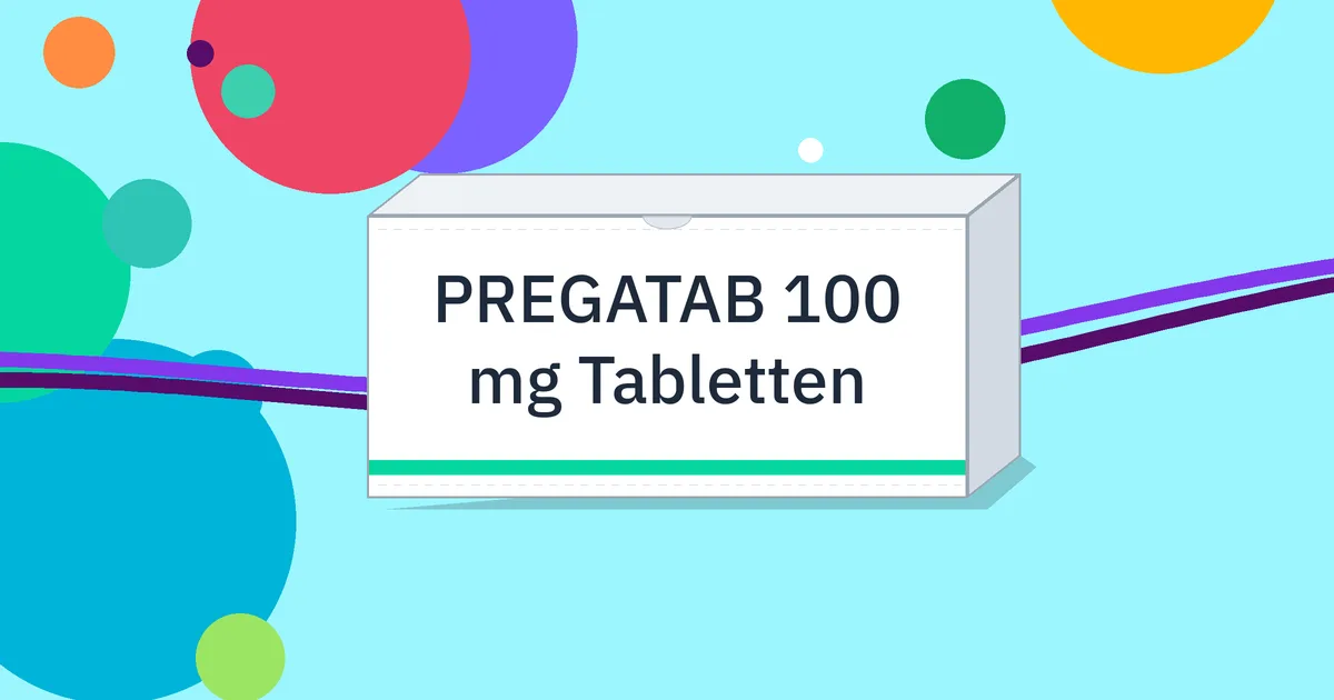 Symbolbild: Packung mit der Aufschrift PREGATAB 100 mg Tabletten (PZN 14135732) – Verfügbarkeit und Bezug in Apotheken in Frankfurt am Main