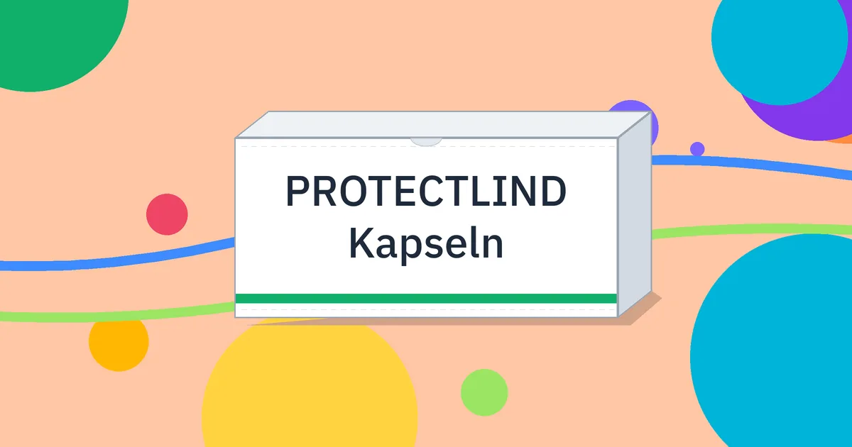 Symbolbild: Packung mit der Aufschrift PROTECTLIND Kapseln (PZN 16923913) – Verfügbarkeit und Bezug in Apotheken in Frankfurt am Main