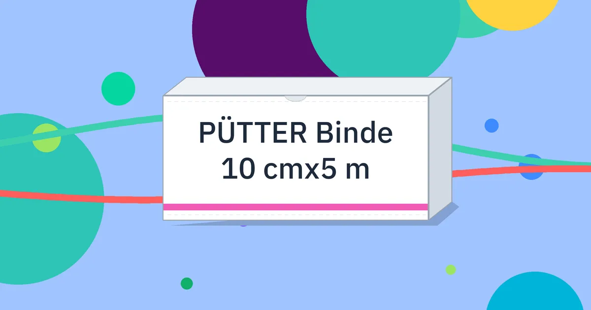 Symbolbild: Packung mit der Aufschrift PÜTTER Binde 10 cmx5 m (PZN 12476185) – Verfügbarkeit und Bezug in Apotheken in Frankfurt am Main