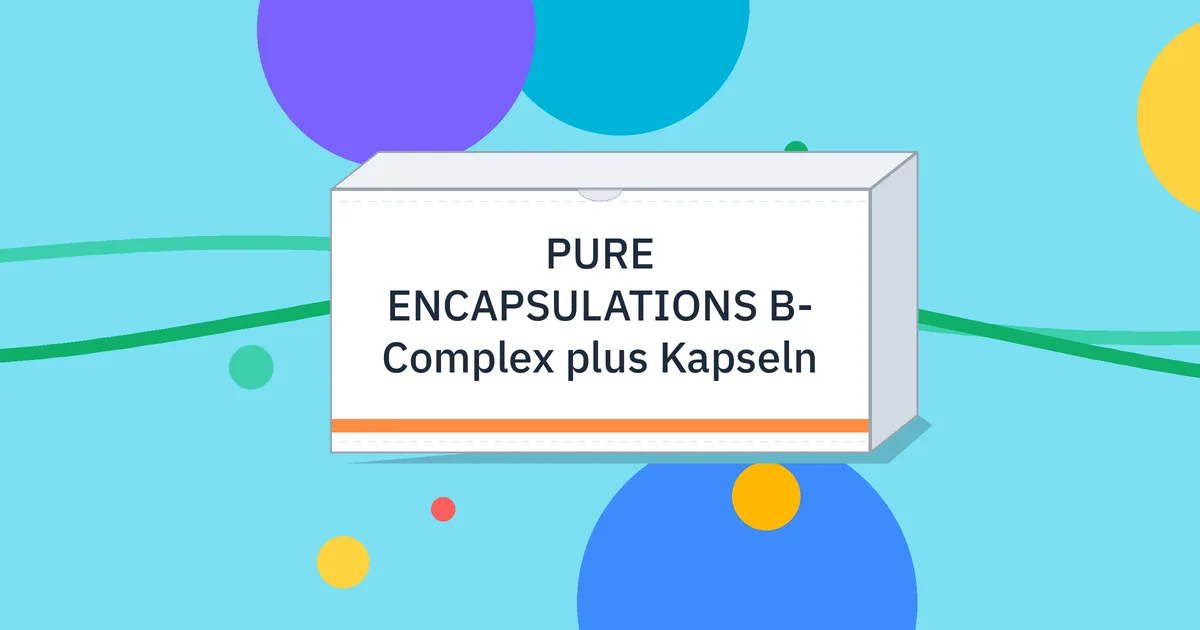 Symbolbild: Packung mit der Aufschrift PURE ENCAPSULATIONS B-Complex plus Kapseln (PZN 19433032) – Verfügbarkeit und Bezug in Apotheken in Frankfurt am Main