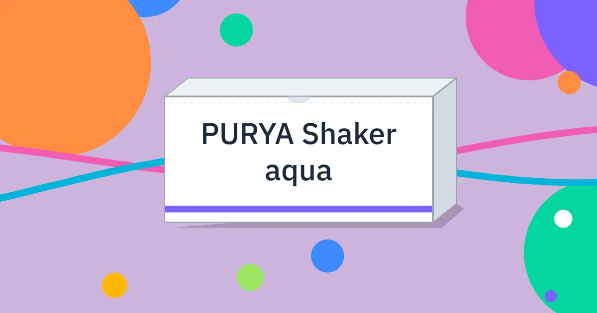 Symbolbild: Packung mit der Aufschrift PURYA Shaker aqua (PZN 14337298) – Verfügbarkeit und Bezug in Apotheken in Frankfurt am Main