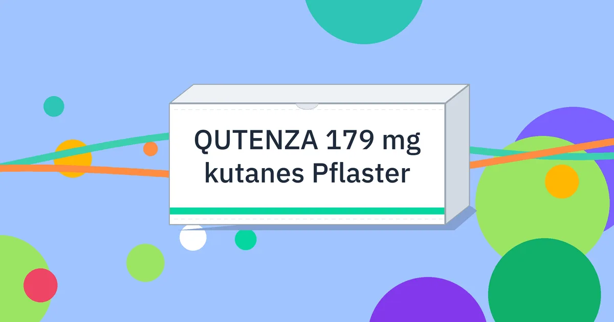 Symbolbild: Packung mit der Aufschrift QUTENZA 179 mg kutanes Pflaster (PZN 09943594) – Verfügbarkeit und Bezug in Apotheken in Frankfurt am Main