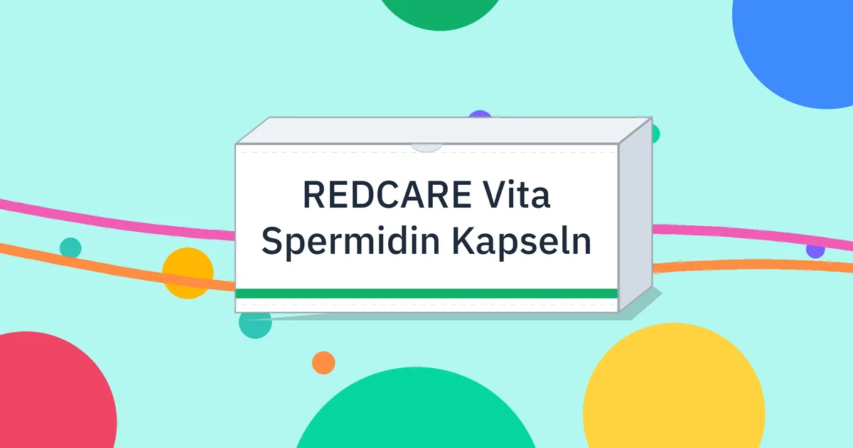 Symbolbild: Packung mit der Aufschrift REDCARE Vita Spermidin Kapseln (PZN 20190497) – Verfügbarkeit und Bezug in Apotheken in Frankfurt am Main