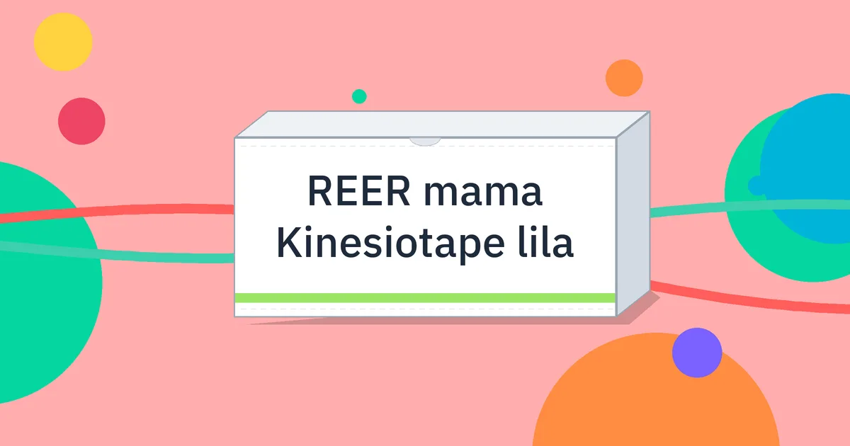 Symbolbild: Packung mit der Aufschrift REER mama Kinesiotape lila (PZN 19500716) – Verfügbarkeit und Bezug in Apotheken in Frankfurt am Main