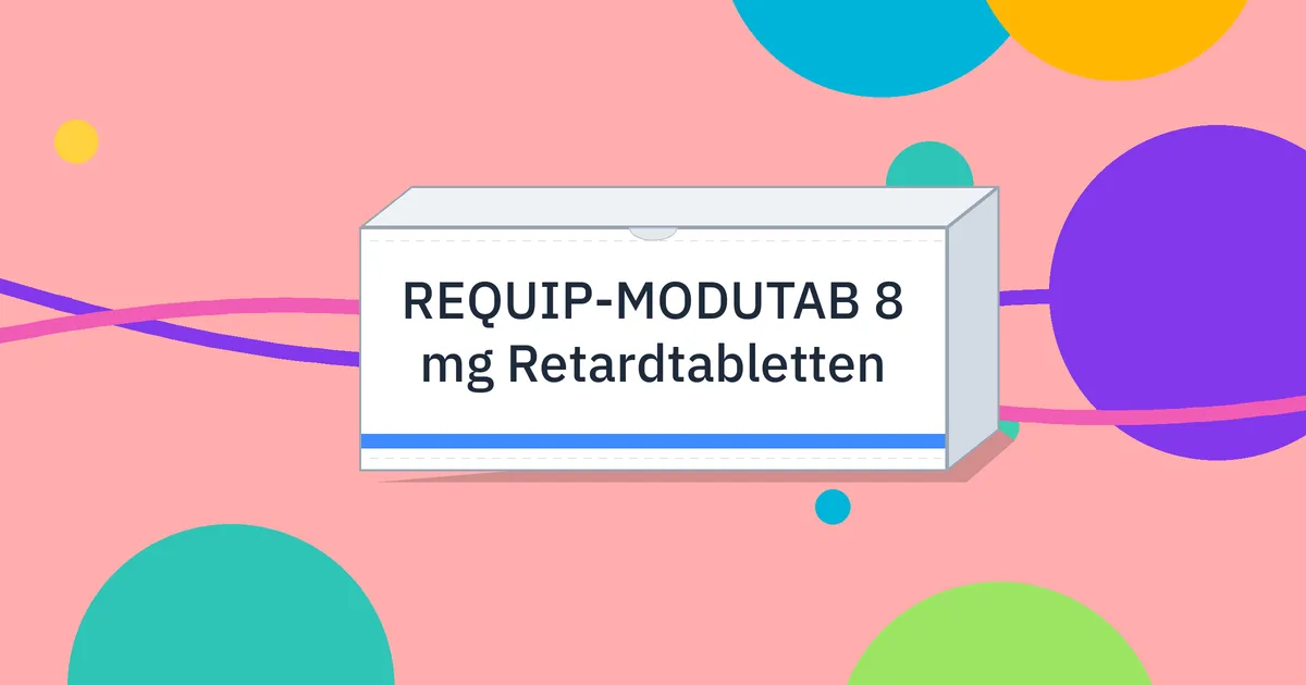 Symbolbild: Packung mit der Aufschrift REQUIP-MODUTAB 8 mg Retardtabletten (PZN 13816039) – Verfügbarkeit und Bezug in Apotheken in Frankfurt am Main