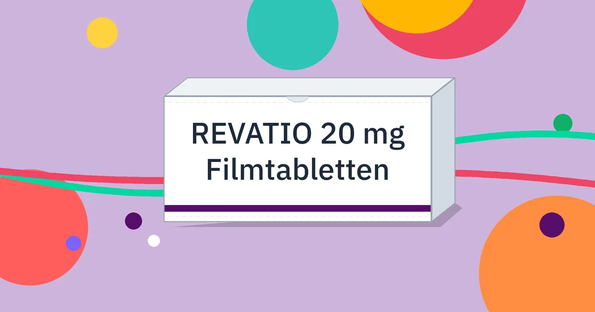 Symbolbild: Packung mit der Aufschrift REVATIO 20 mg Filmtabletten (PZN 11898317) – Verfügbarkeit und Bezug in Apotheken in Frankfurt am Main