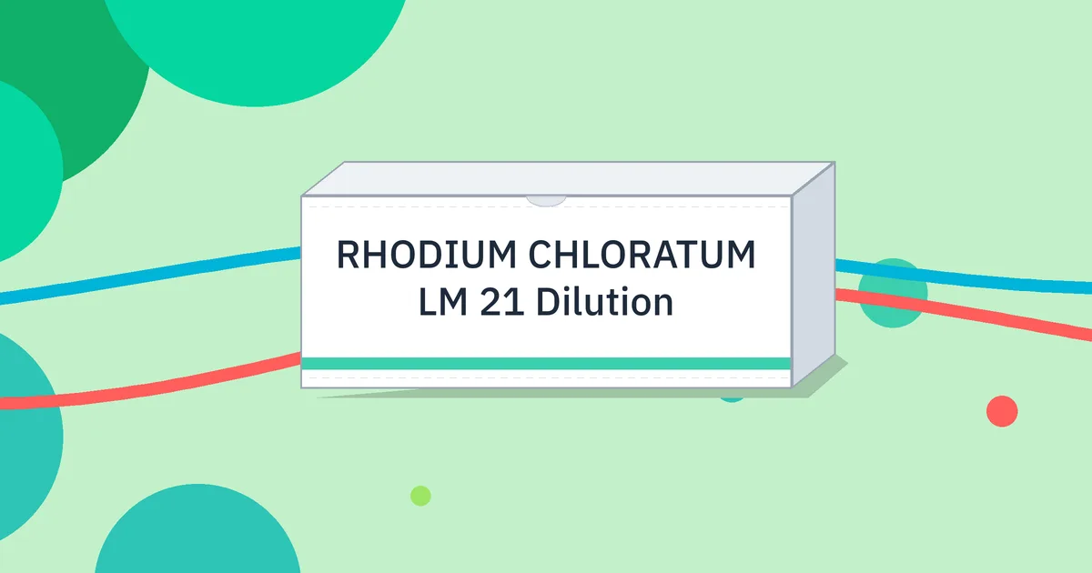 Symbolbild: Packung mit der Aufschrift RHODIUM CHLORATUM LM 21 Dilution (PZN 13050034) – Verfügbarkeit und Bezug in Apotheken in Frankfurt am Main