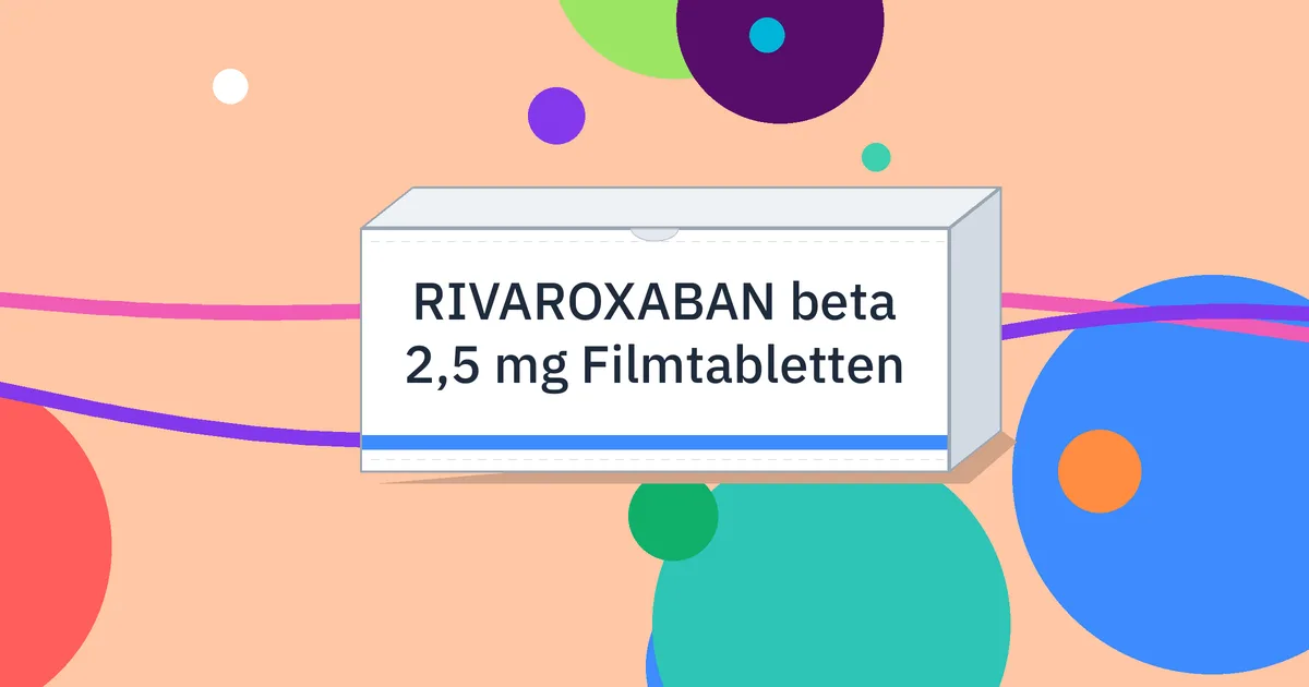 Symbolbild: Packung mit der Aufschrift RIVAROXABAN beta 2,5 mg Filmtabletten (PZN 19997160) – Verfügbarkeit und Bezug in Apotheken in Frankfurt am Main