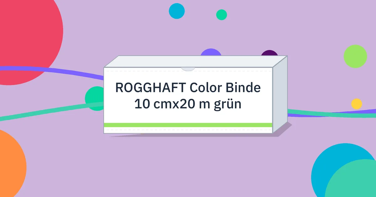Symbolbild: Packung mit der Aufschrift ROGGHAFT Color Binde 10 cmx20 m grün (PZN 08419655) – Verfügbarkeit und Bezug in Apotheken in Frankfurt am Main