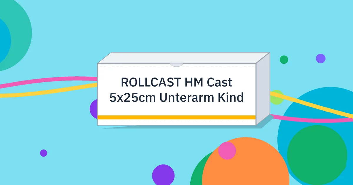 Symbolbild: Packung mit der Aufschrift ROLLCAST HM Cast 5x25cm Unterarm Kind (PZN 17302283) – Verfügbarkeit und Bezug in Apotheken in Frankfurt am Main