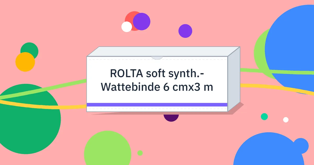 Symbolbild: Packung mit der Aufschrift ROLTA soft synth.-Wattebinde 6 cmx3 m (PZN 19703595) – Verfügbarkeit und Bezug in Apotheken in Frankfurt am Main