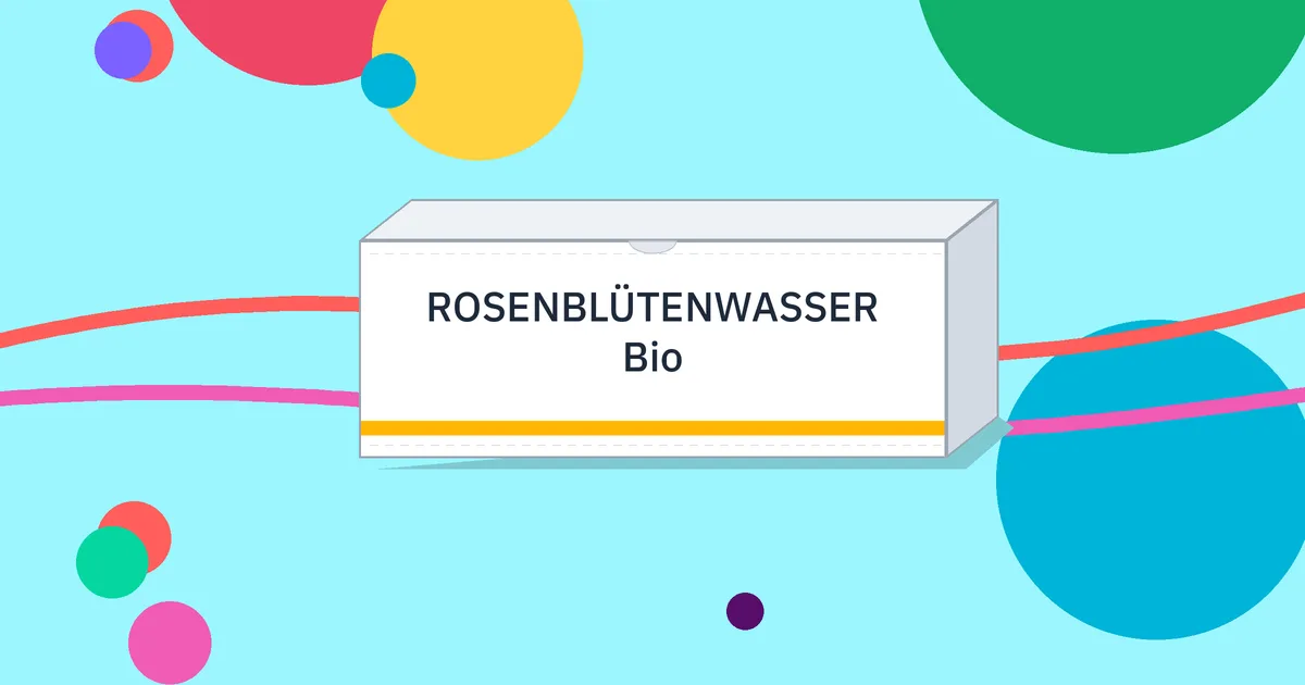 Symbolbild: Packung mit der Aufschrift ROSENBLÜTENWASSER Bio (PZN 07235545) – Verfügbarkeit und Bezug in Apotheken in Frankfurt am Main