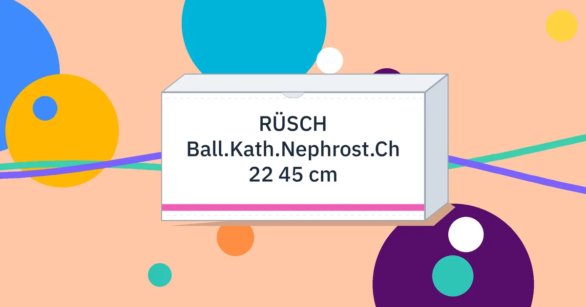 Symbolbild: Packung mit der Aufschrift RÜSCH Ball.Kath.Nephrost.Ch 22 45 cm (PZN 03338946) – Verfügbarkeit und Bezug in Apotheken in Frankfurt am Main
