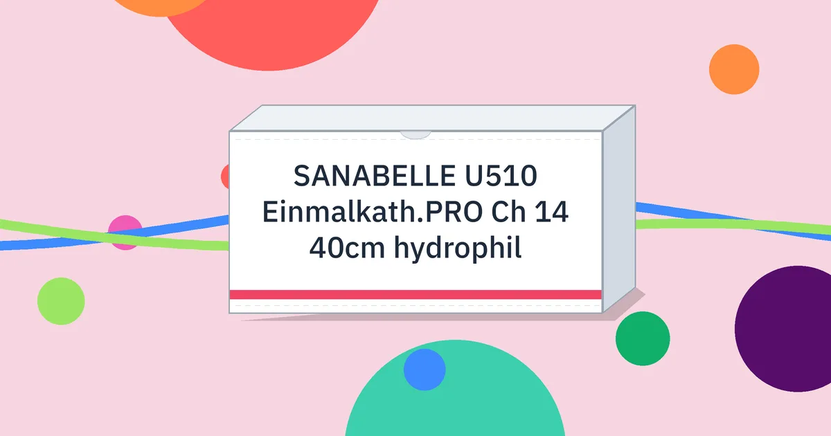 Symbolbild: Packung mit der Aufschrift SANABELLE U510 Einmalkath.PRO Ch 14 40cm hydrophil (PZN 13723622) – Verfügbarkeit und Bezug in Apotheken in Frankfurt am Main