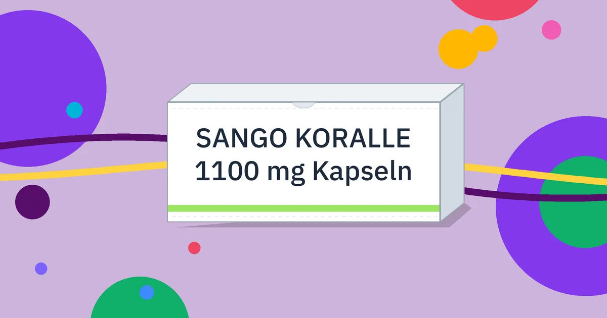 Symbolbild: Packung mit der Aufschrift SANGO KORALLE 1100 mg Kapseln (PZN 18666679) – Verfügbarkeit und Bezug in Apotheken in Frankfurt am Main