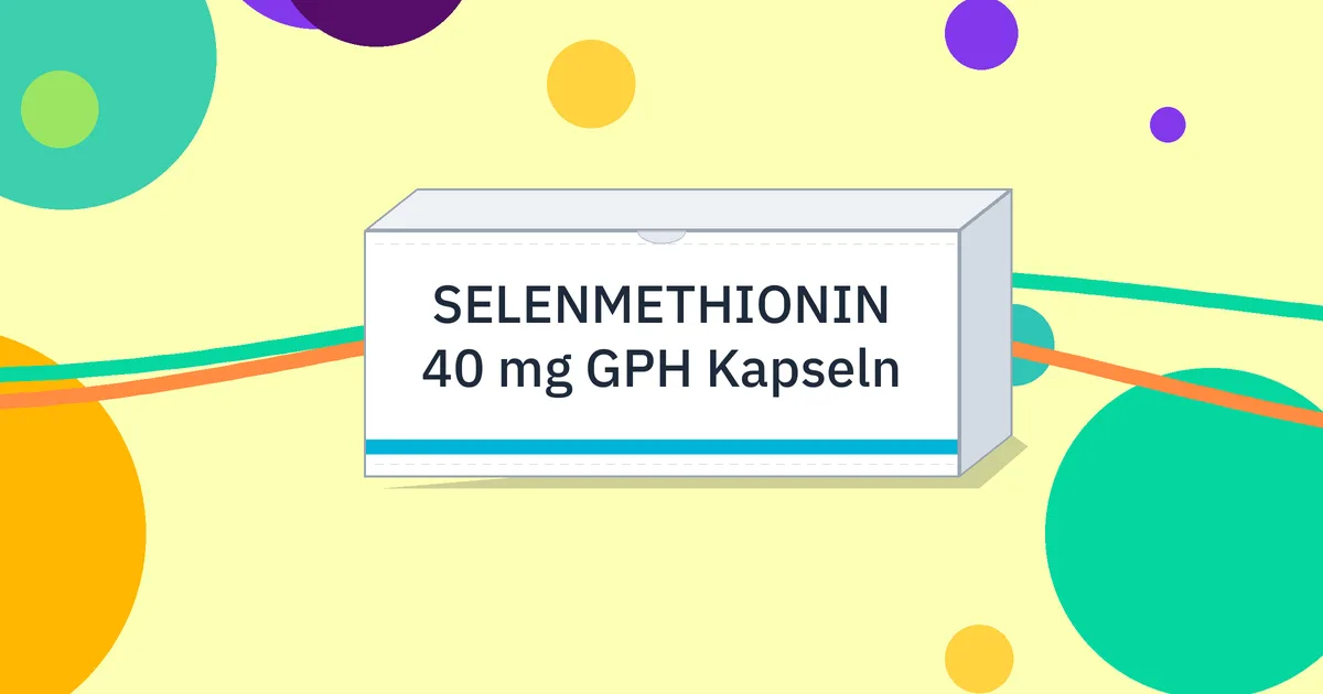 Symbolbild: Packung mit der Aufschrift SELENMETHIONIN 40 mg GPH Kapseln (PZN 20857145) – Verfügbarkeit und Bezug in Apotheken in Frankfurt am Main