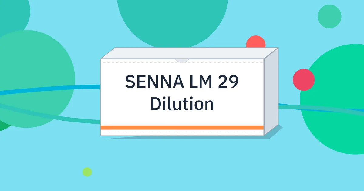Symbolbild: Packung mit der Aufschrift SENNA LM 29 Dilution (PZN 13188258) – Verfügbarkeit und Bezug in Apotheken in Frankfurt am Main