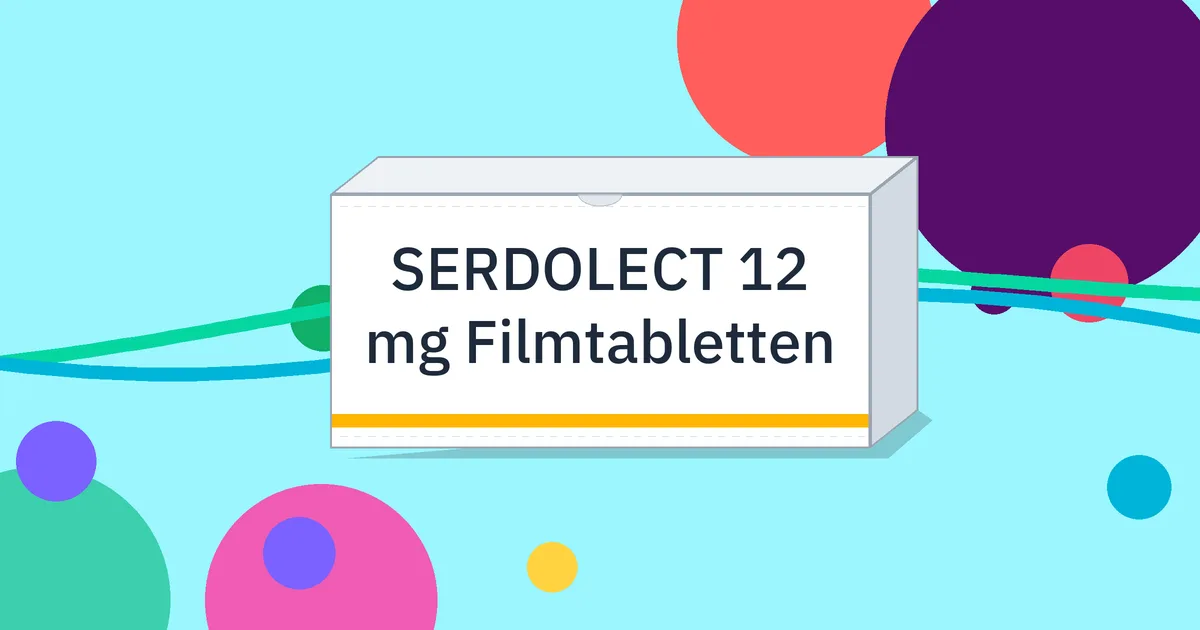 Symbolbild: Packung mit der Aufschrift SERDOLECT 12 mg Filmtabletten (PZN 06331560) – Verfügbarkeit und Bezug in Apotheken in Frankfurt am Main